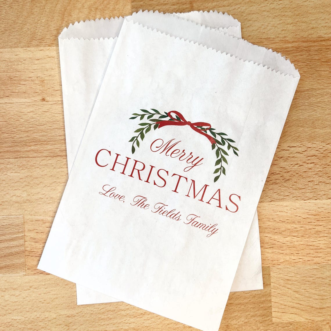 LINED Christmas Treat Bags - Merry Christmas Cookie Bags, Gift Bags ...