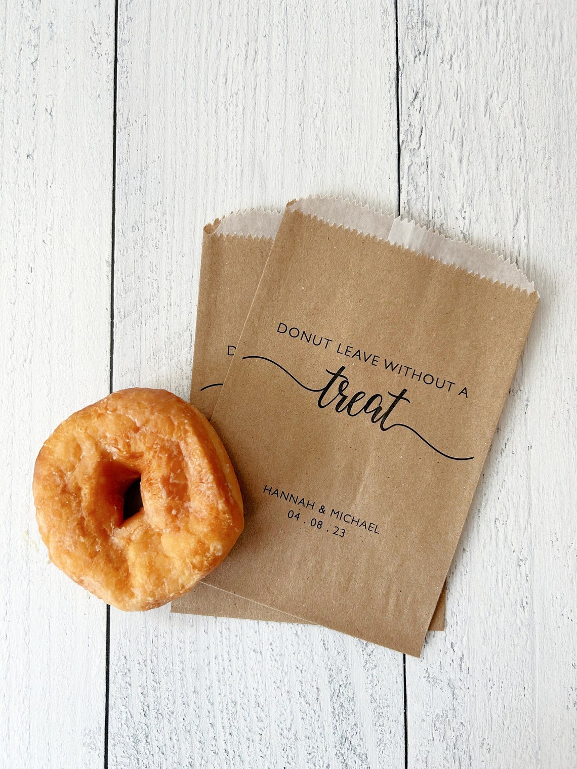 Personalized Wedding Donut Bags - Donut Leave Without a Treat - Lined ...