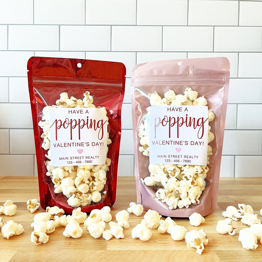 Personalized Valentine's Day Popcorn Bags - Valentines Gifts for Kids ...