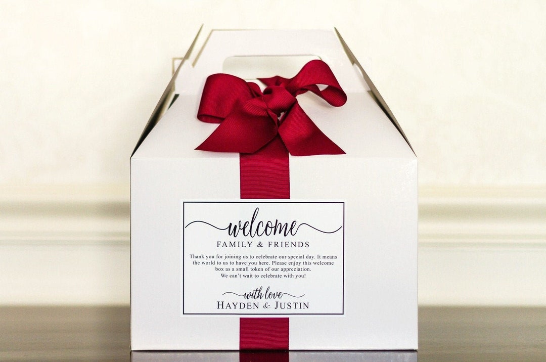 Wedding Welcome Boxes With Personalized Welcome Note Hotel Welcome ...