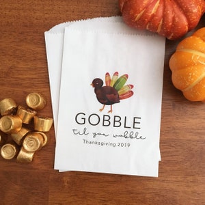 Personalized Thanksgiving Favor Bags LINED - Friendsgiving Favors ...