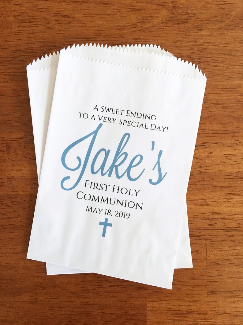 LINED Baptism Favor Bags First Communion Thank You Gifts - Etsy