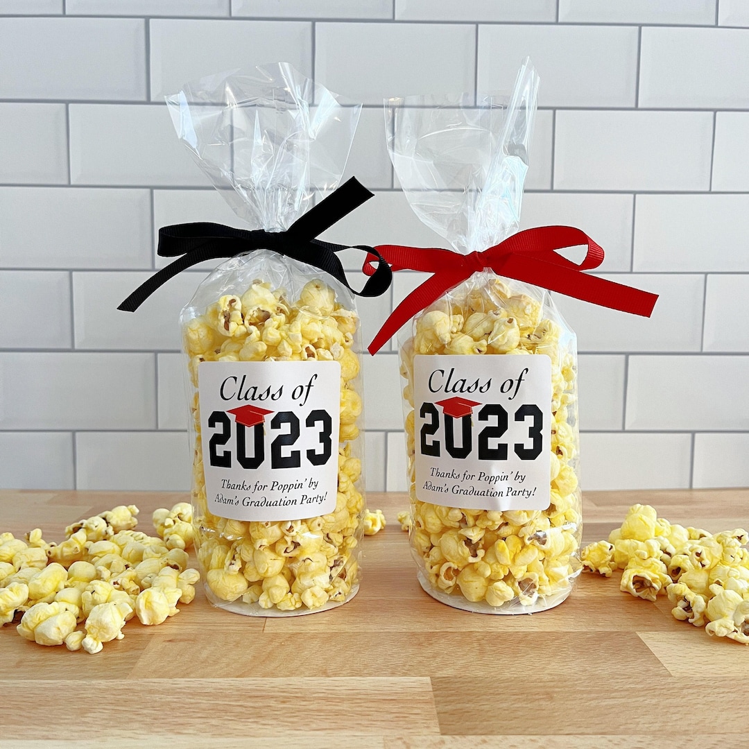 Graduation Popcorn Bags & Ribbon - Thanks for Popping by Graduation ...