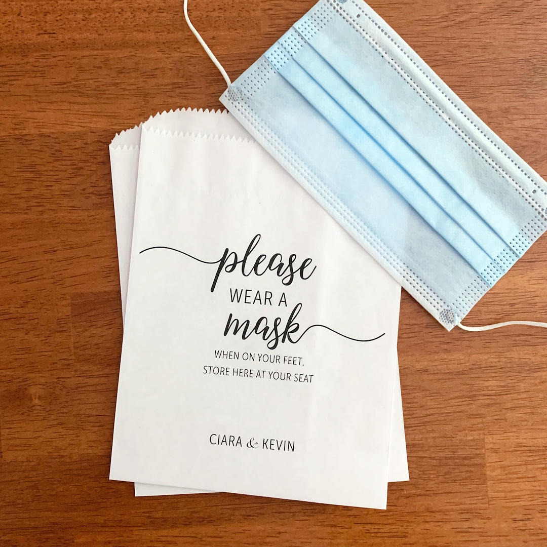 Personalized Mask Bags for Wedding Guests - Face Mask Bags for Covid ...
