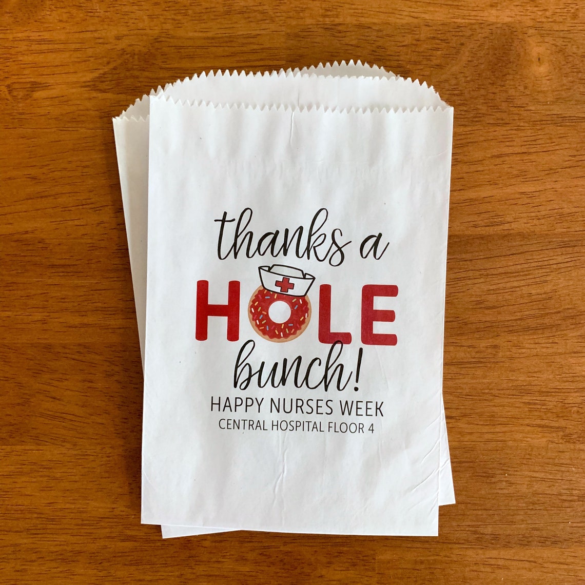 Nurses Week Donut Bags LINED - Nurses Week Gift Bags - Nurse ...