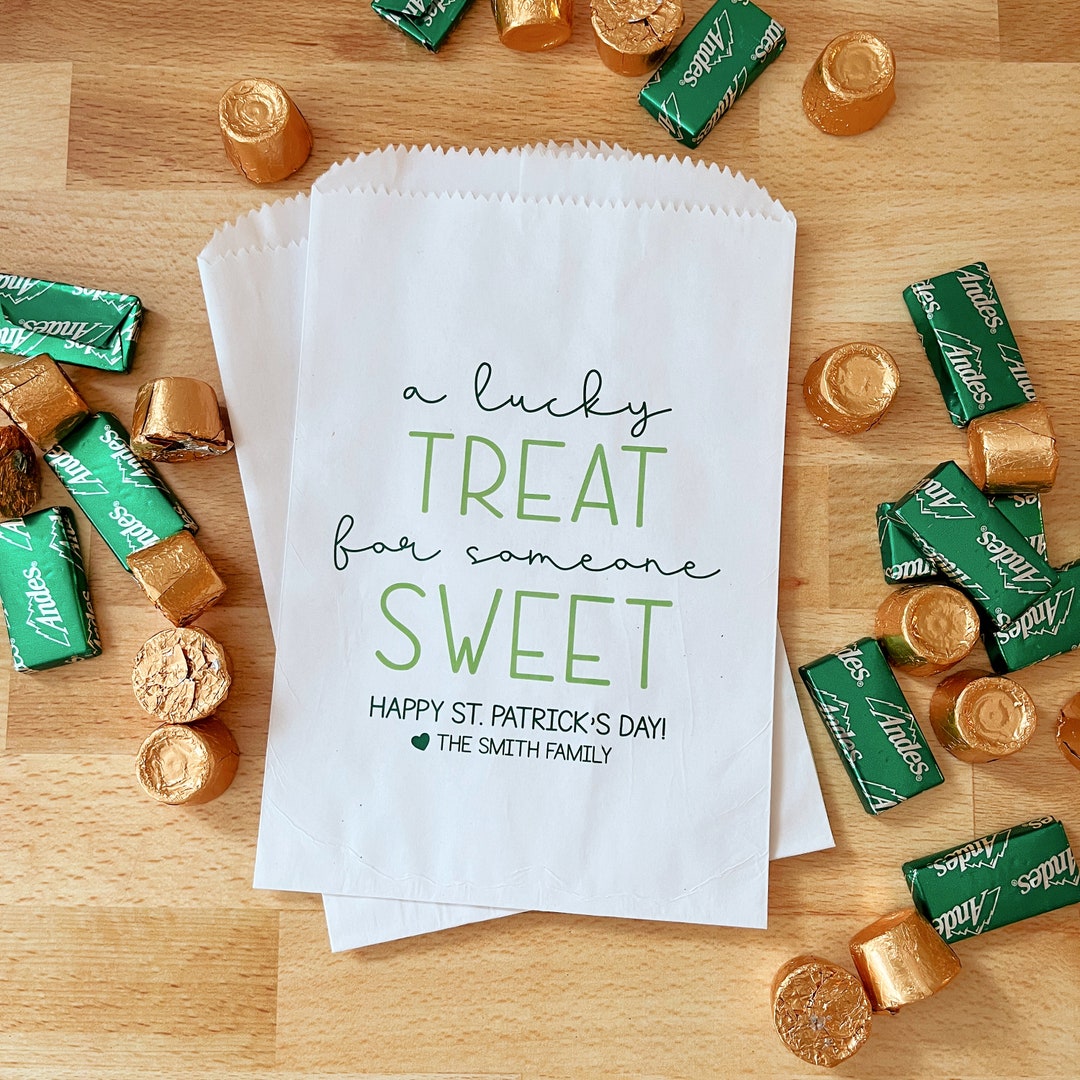 LINED St. Patrick's Day Goodie Bags - Irish Party Favor Bags - A Lucky ...