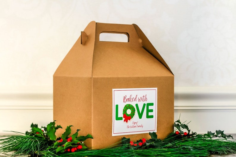 Personalized Christmas Gable Box - Holiday Gift Box - Baked Goods Box ...