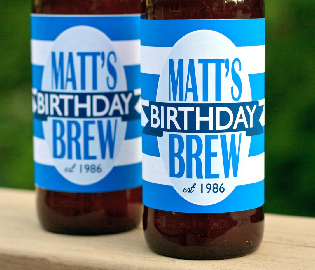 Birthday Beer Bottle Labels Waterproof - 21st Birthday Beer Labels ...
