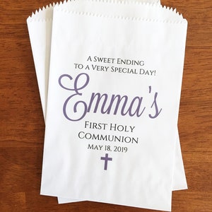 First Communion Favor Bags LINED - First Holy Communion, Baptism Treat ...
