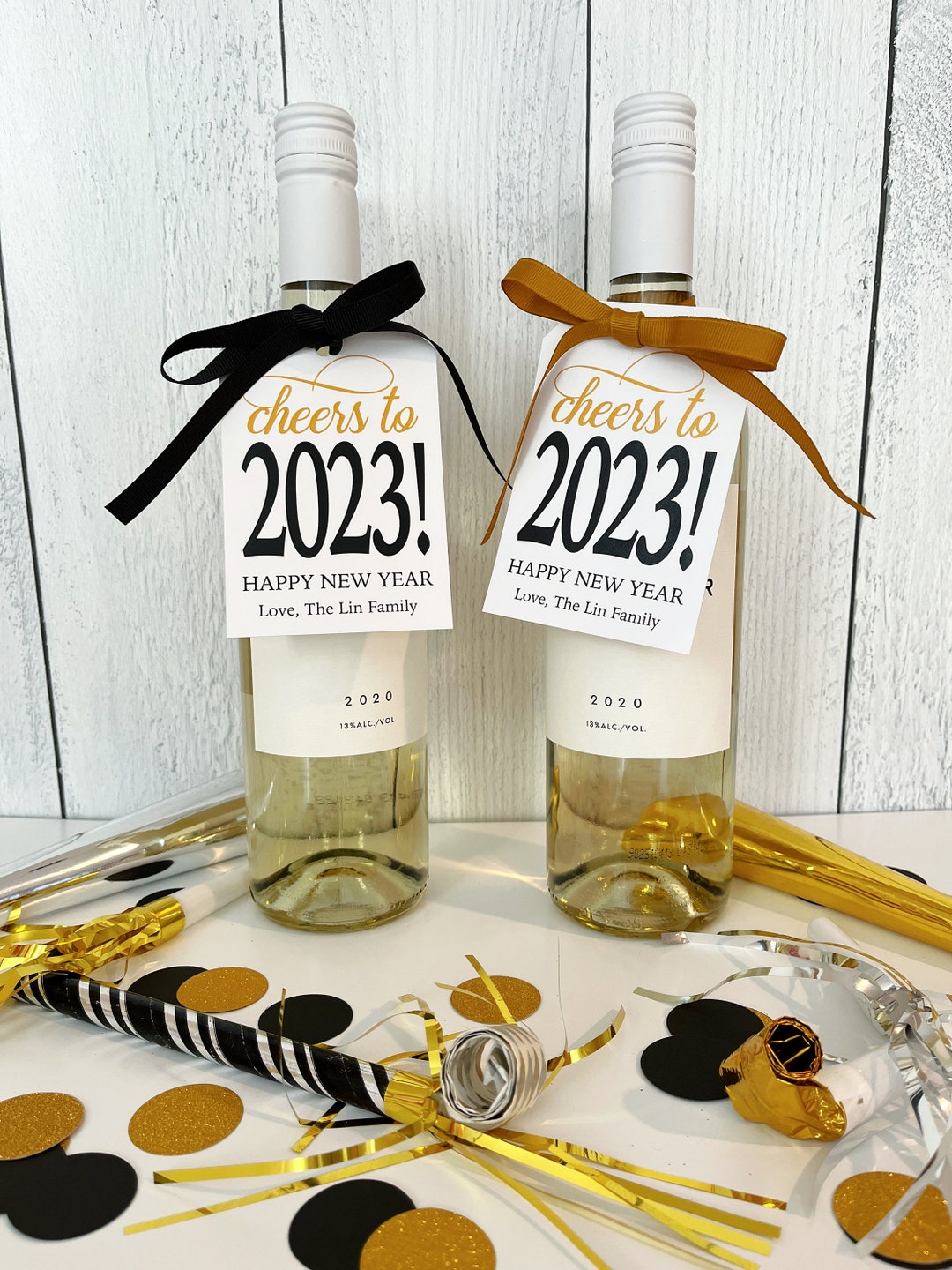 PRINTED Cheers to 2024 New Years Tags & Ribbon NYE Party Favor Holiday ...