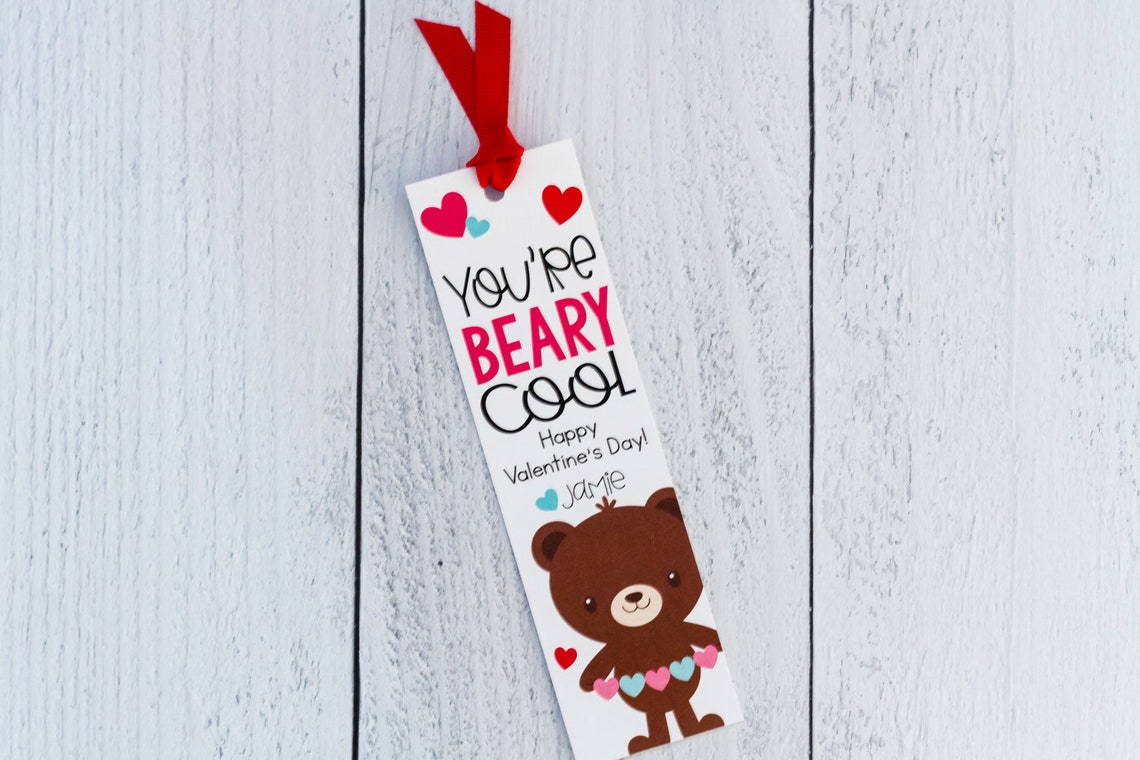 Animal Valentine's Bookmarks Funny Valentine's Day - Etsy