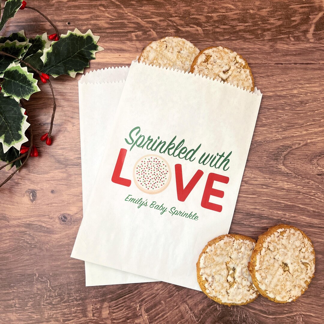 Christmas Baby Sprinkle Favors – Personalized Lined Treat Bags - Etsy