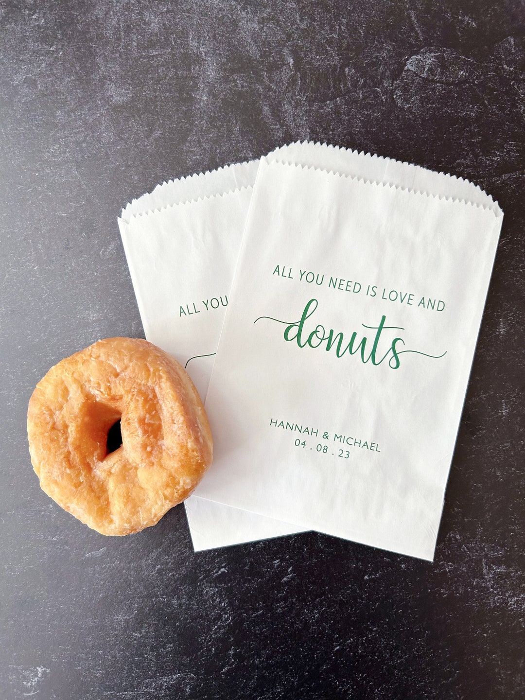 GREASE RESISTANT Wedding Donut Bags - All You Need is Love and Donuts ...