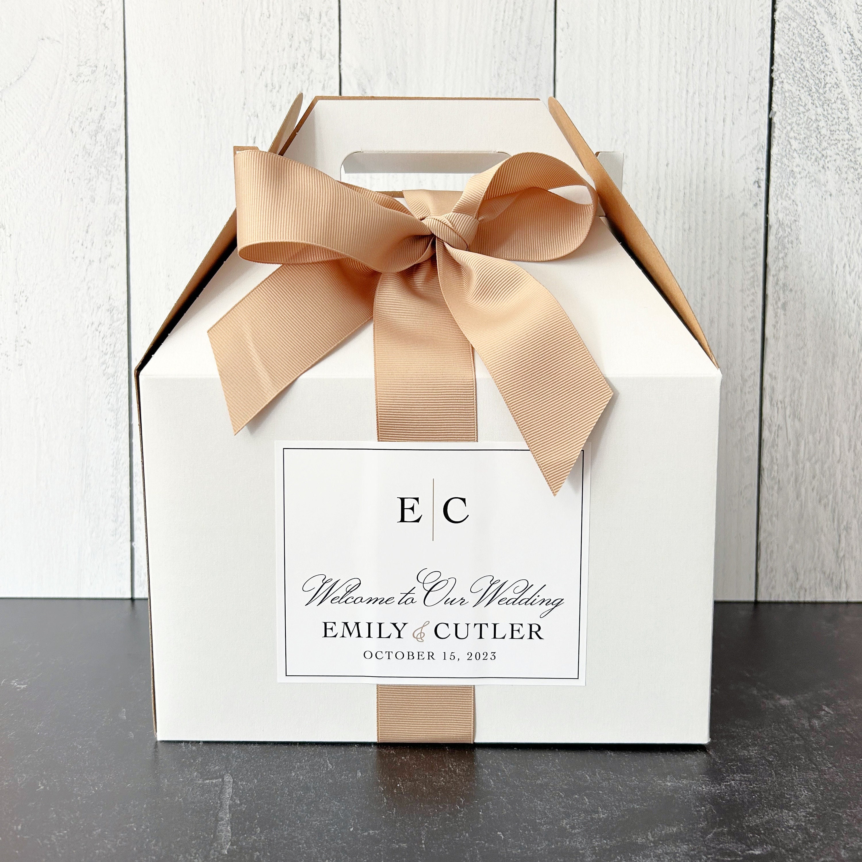 4x5" Initials Wedding Welcome Bag Stickers - Printed Personalized ...