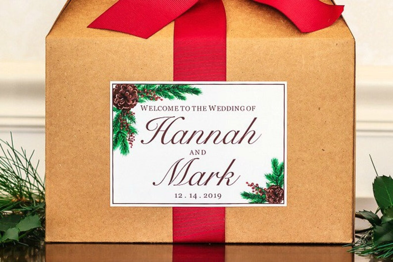 4X5 Large Winter Wedding Welcome Box Stickers | Etsy