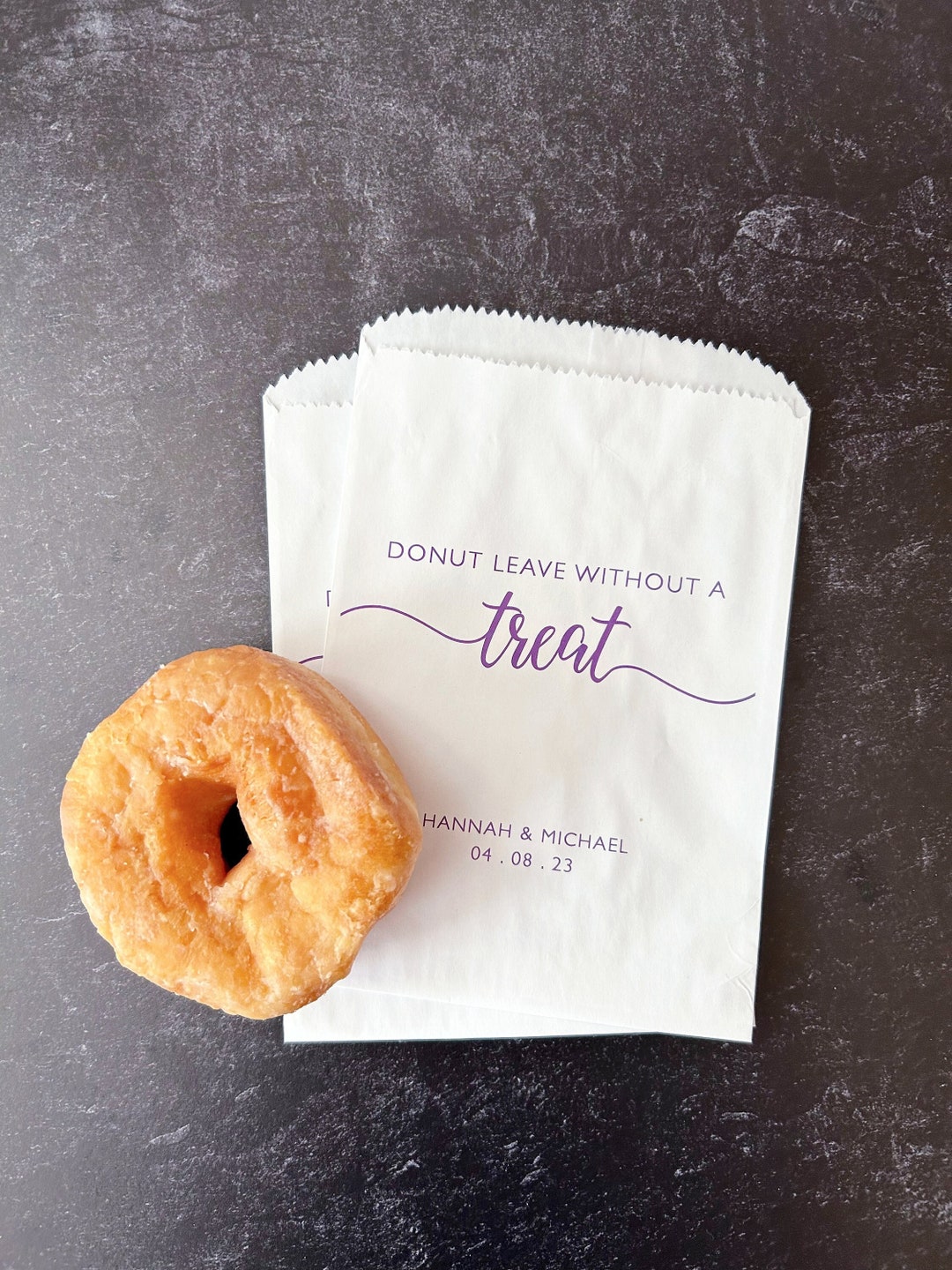 GREASE RESISTANT Wedding Donut Bags for Guests - Donut Leave Without a ...