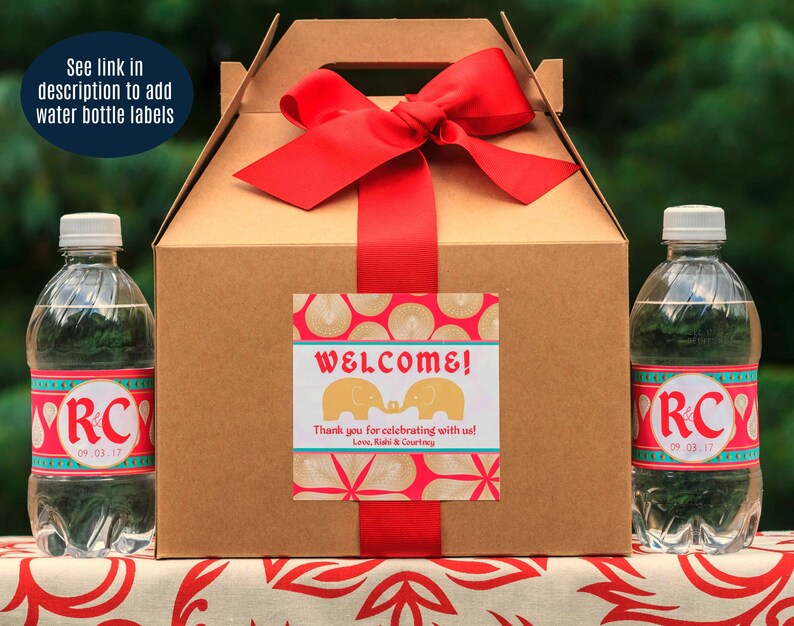 Indian Wedding Welcome Box Labels. Indian Wedding Favors. | Etsy