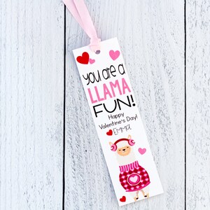 Llama Valentine's Day Bookmarks for Kids - Llama Valentine's Cards for ...