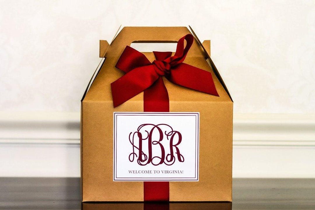 Monogram Wedding Welcome Boxes - Hotel Guest Welcome Boxes ...