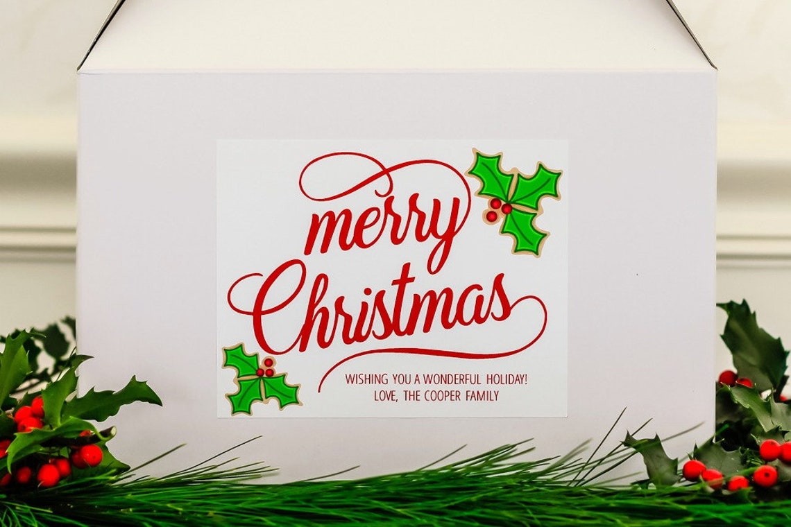 Personalized Christmas Gable Boxes - Holiday Cookie Packaging - Custom ...