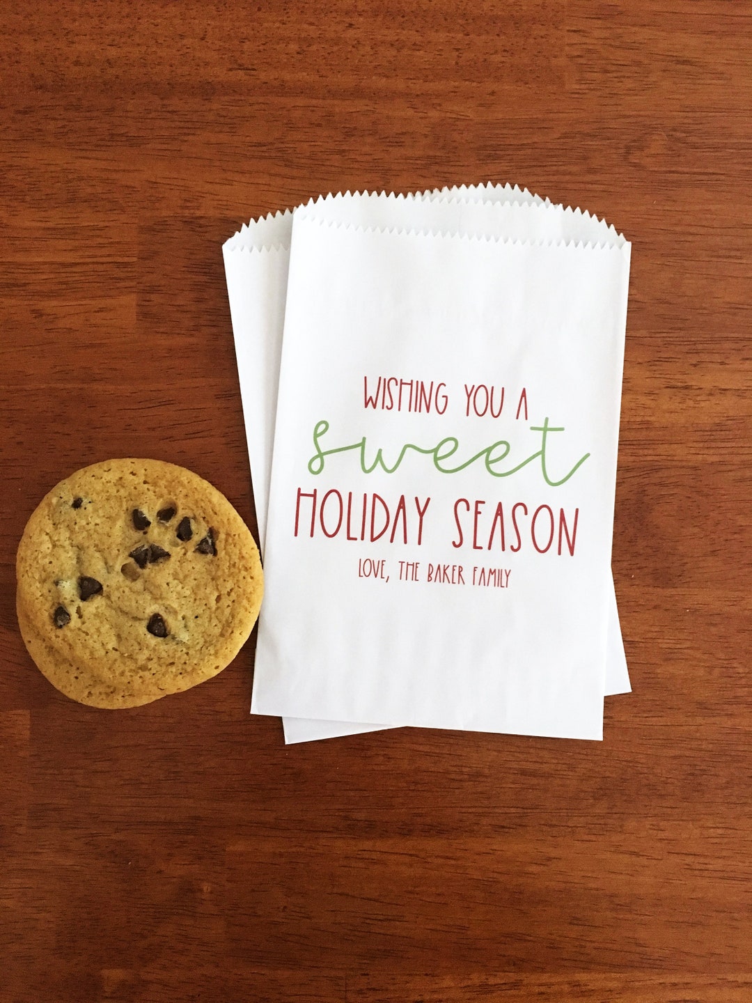 Christmas Treat Bags LINED - Bakery Bags for Holiday Cookies, Candy ...