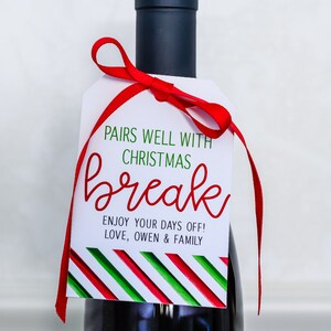 Teacher Gift Wine Tags - Personalized Christmas Teacher Gift Funny ...