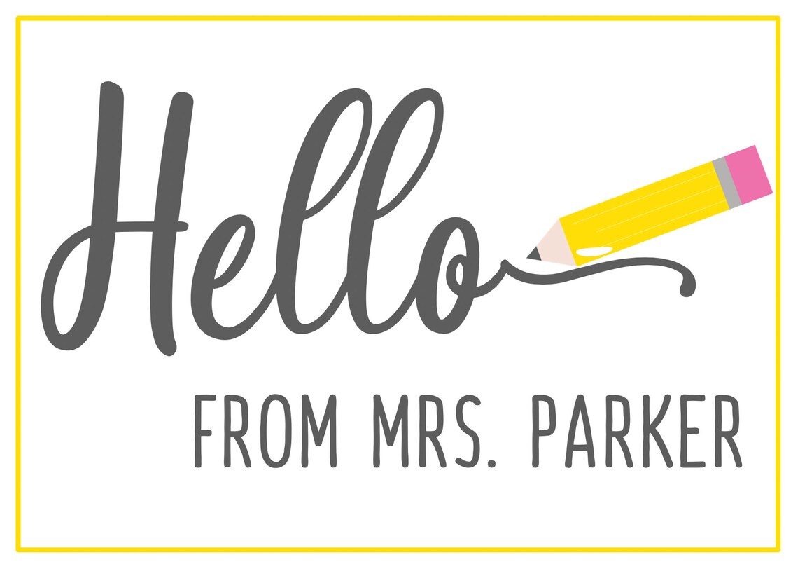 Hello From Teacher Postcards Personalized Teacher Note Cards | Etsy