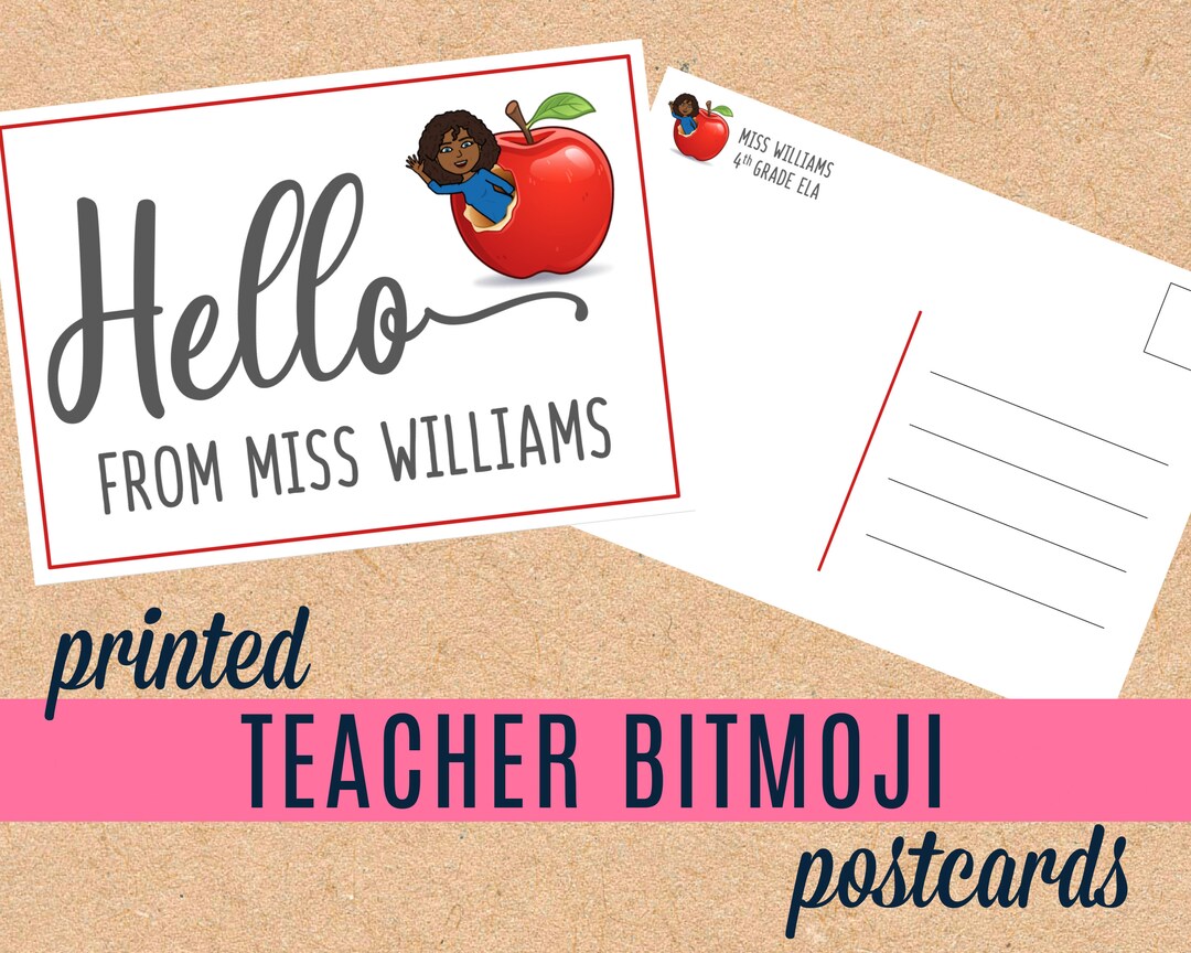 Bitmoji Teacher Postcards for Students - Student Post Cards - Teacher ...
