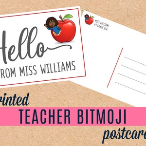 Bitmoji Teacher Postcards for Students - Student Post Cards - Teacher ...