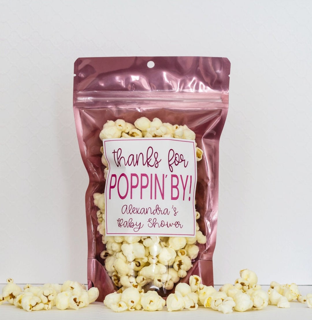 Personalized Popcorn Bags - Thanks for Popping in Bags - Bridal Shower ...