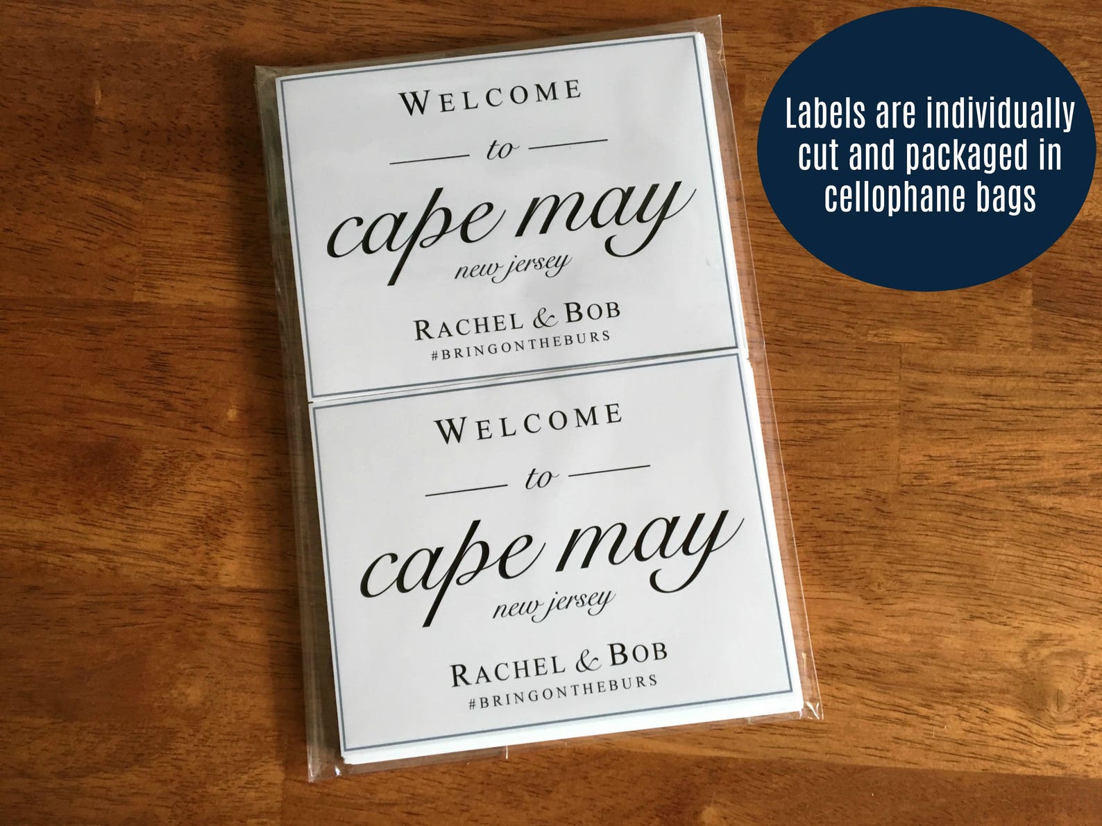 Adirondack Chair Wedding Welcome Bag Stickers - Printed Personalized ...