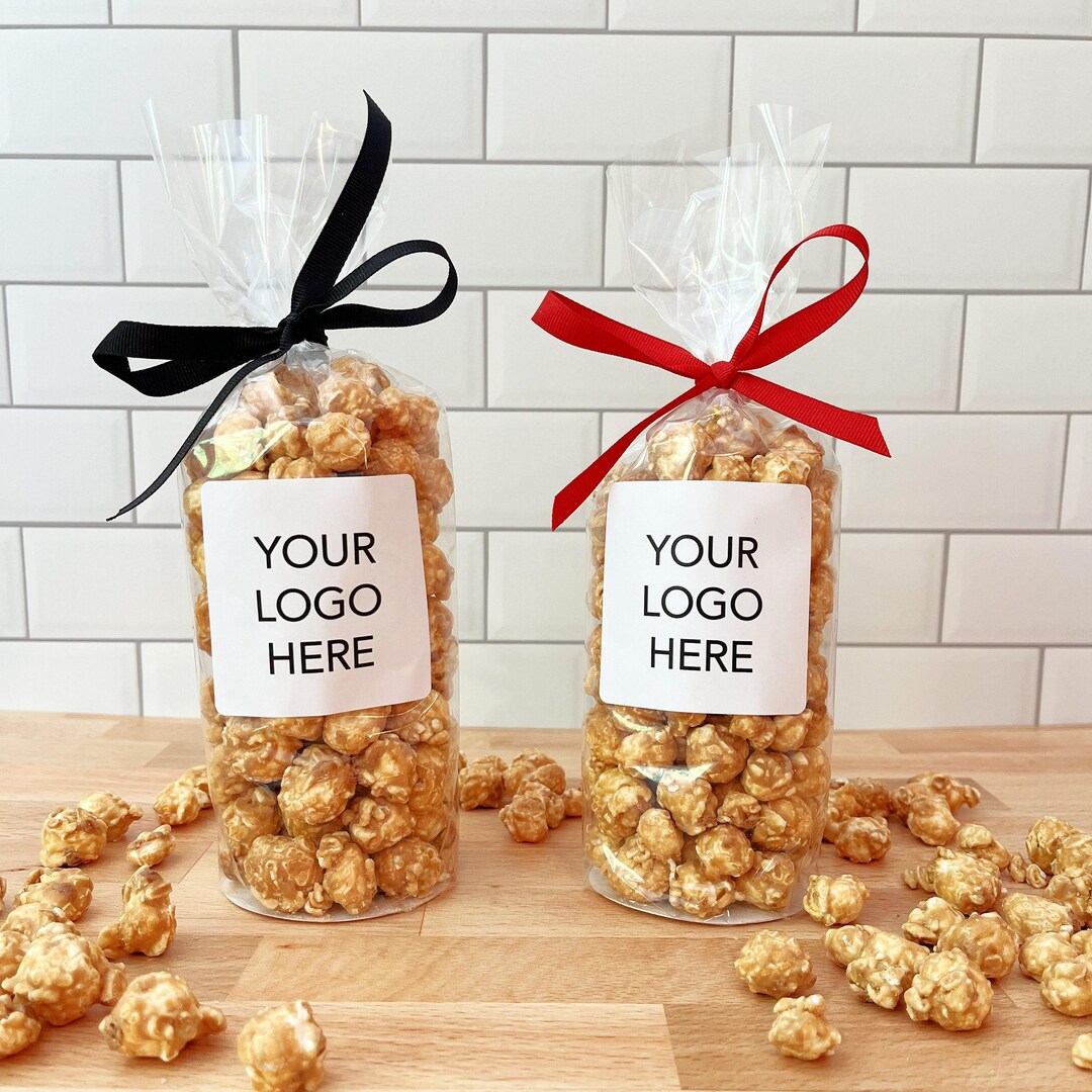 Logo Popcorn Bags & Ribbon - Wedding Popcorn Bags - Small Business ...