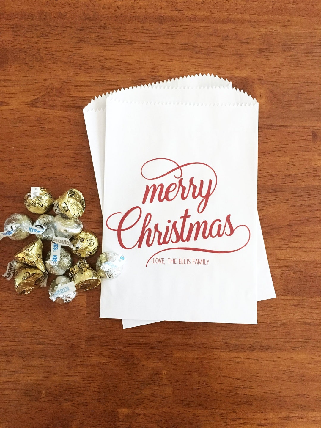 Christmas Treat Bags LINED - Holiday Cookie Bags, Candy Bags, Paper ...