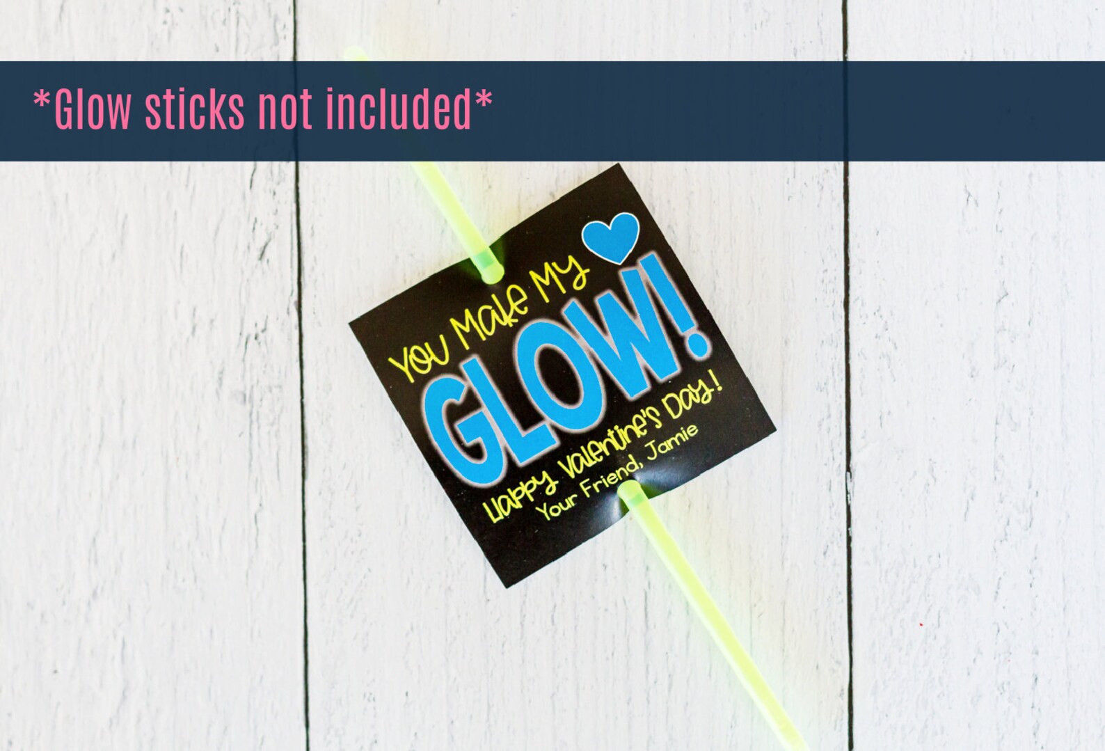 PRINTED Glow Stick Valentine's Day Tags for Kids Class - Etsy
