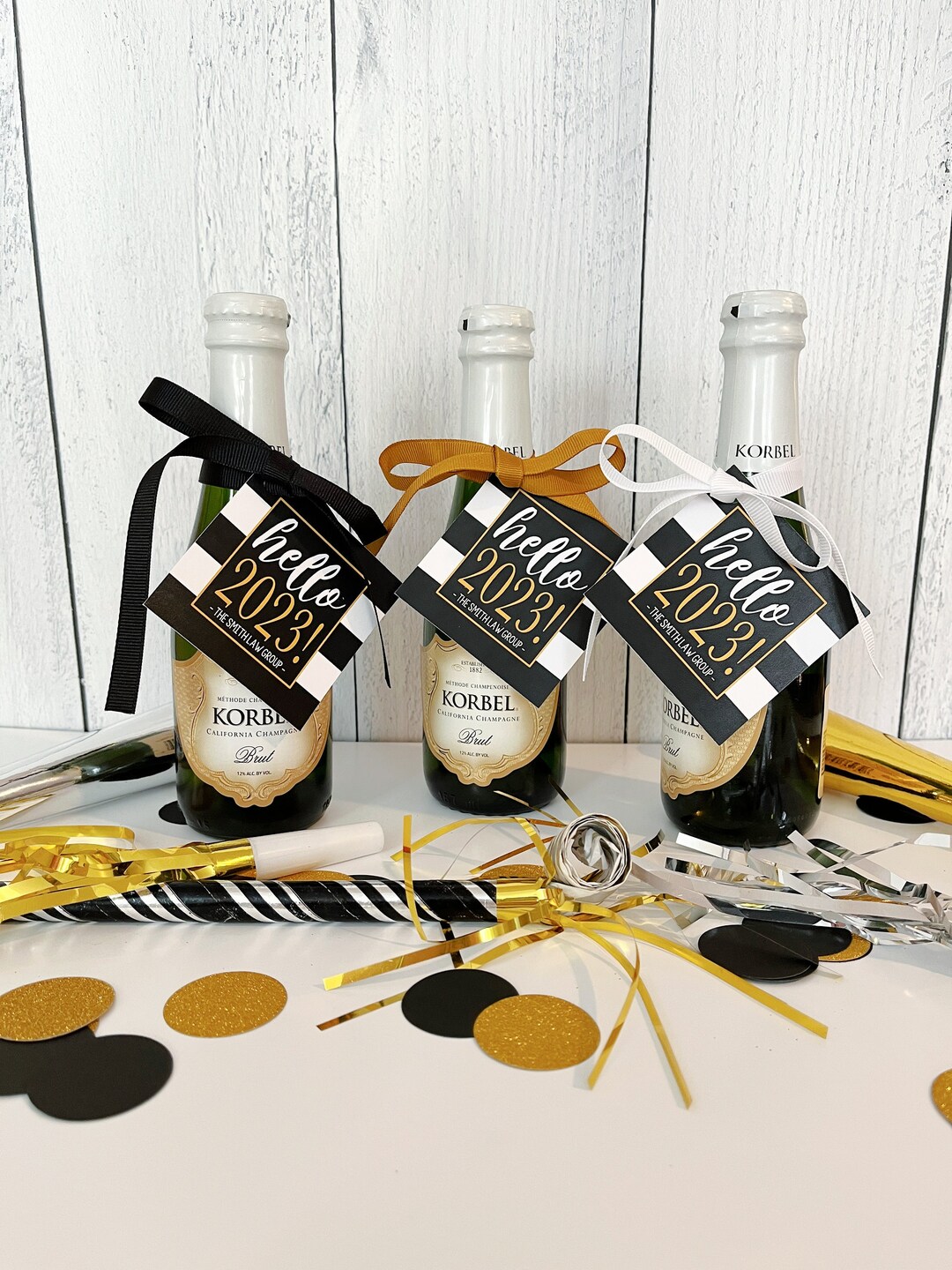 PRINTED Holiday Gift Tags & Ribbon - 2025 New Years Eve Party Favor ...