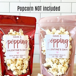Personalized Valentine's Day Popcorn Bags - Valentines Gifts for Kids ...