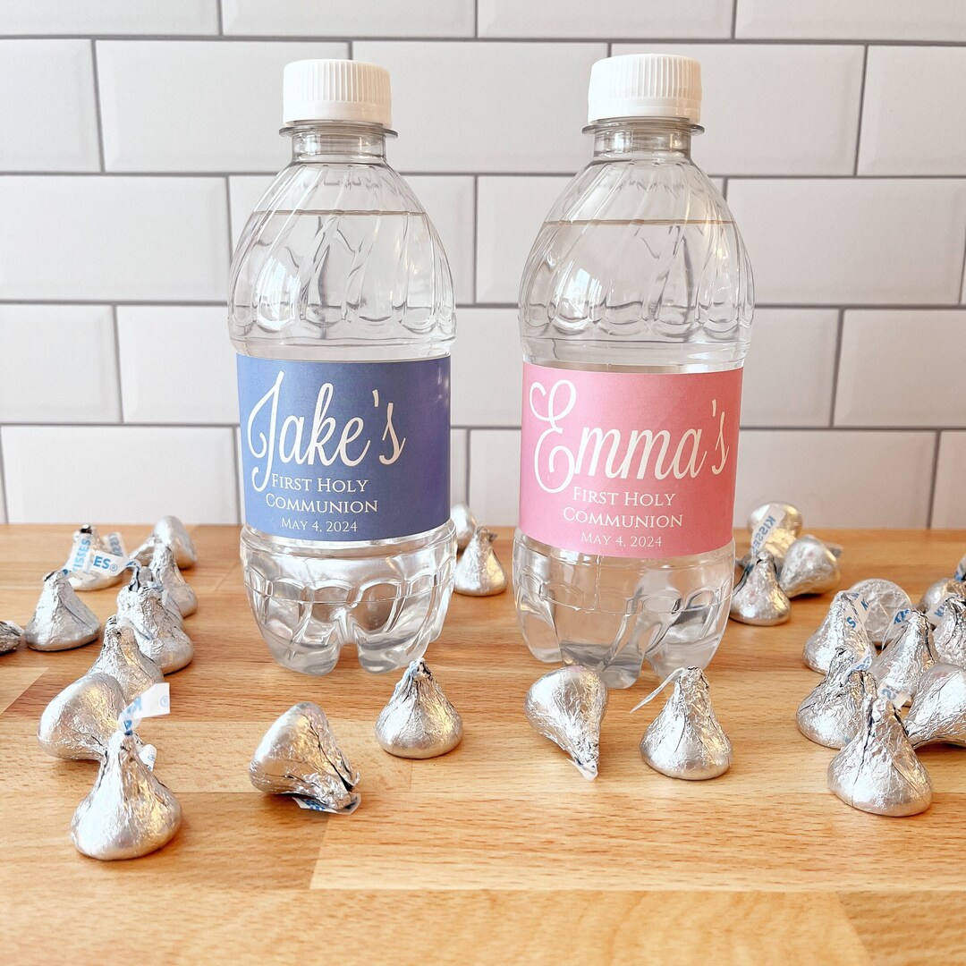 First Communion Water Bottle Labels First Holy Communion, Baptism ...