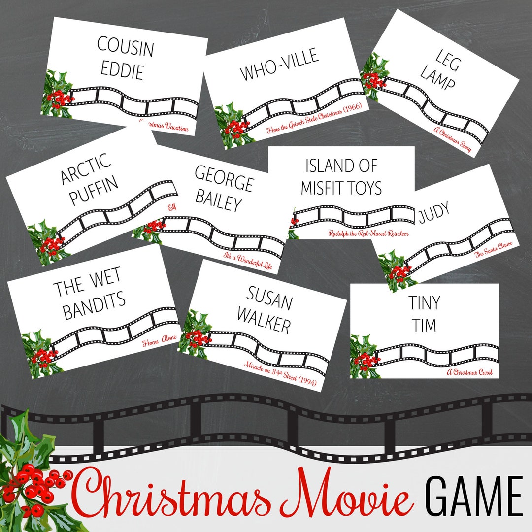 INSTANT DOWNLOAD Printable Christmas Movies Game - Christmas Games for ...