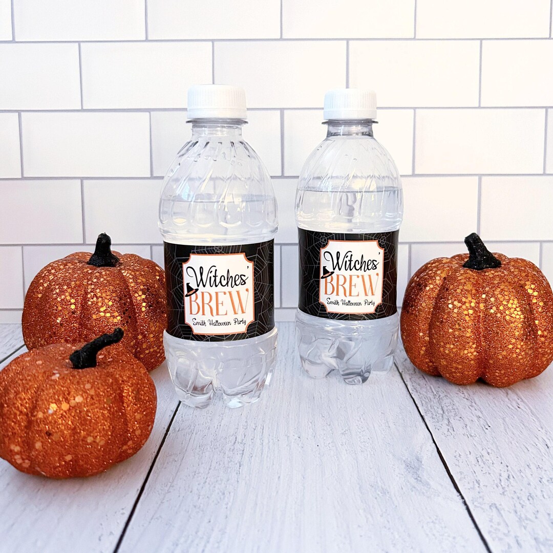 Halloween Water Bottle Labels - Custom Halloween Party Decorations ...
