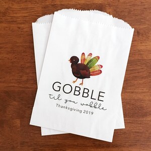 Personalized Thanksgiving Favor Bags LINED - Friendsgiving Favors ...