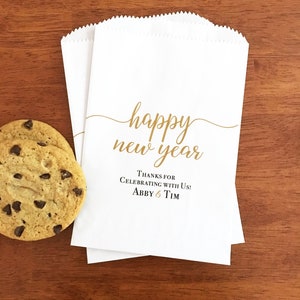 New Years Eve Wedding Favor Bags LINED - NYE Wedding Decor - Cookie ...