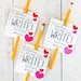 PRINTED Pencil Valentine's Day Tags for Kids Class, School, Teacher ...