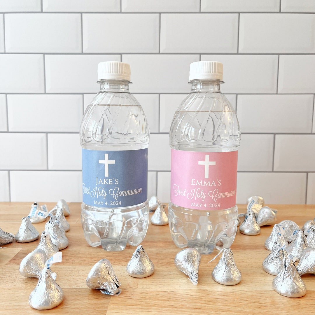 First Communion Water Bottle Labels First Holy Communion, Baptism ...