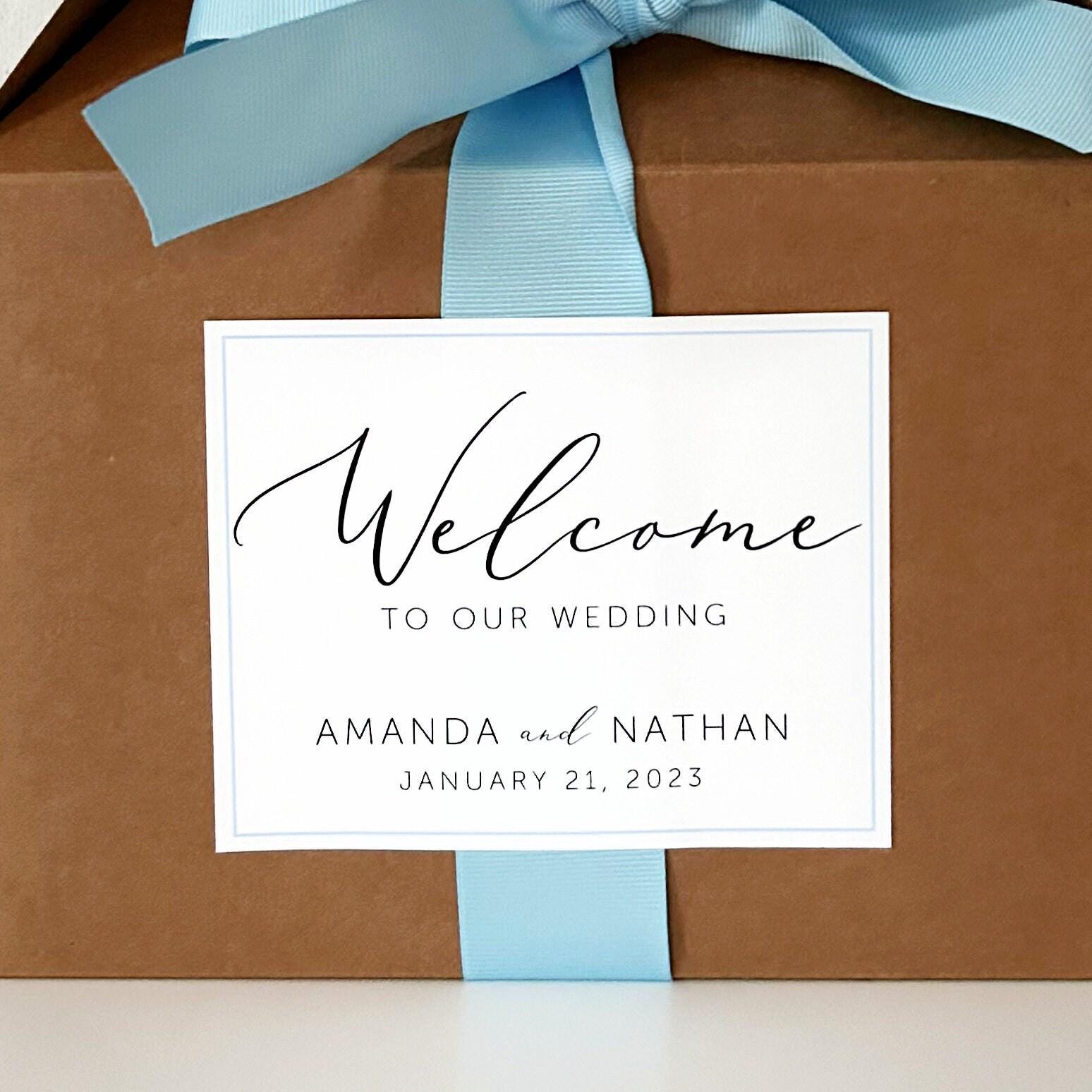 ASSEMBLED Script Wedding Welcome Boxes - Personalized Gable Boxes With ...
