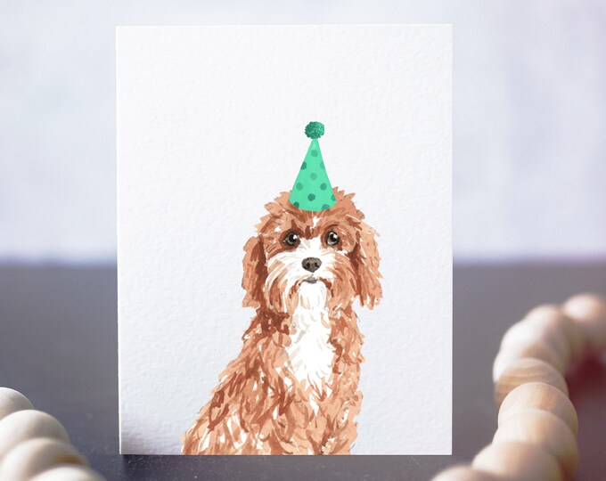 Cavapoo Birthday Card, Dog Card, Card for Cavapoo Gift, Cavapoo Art - Etsy