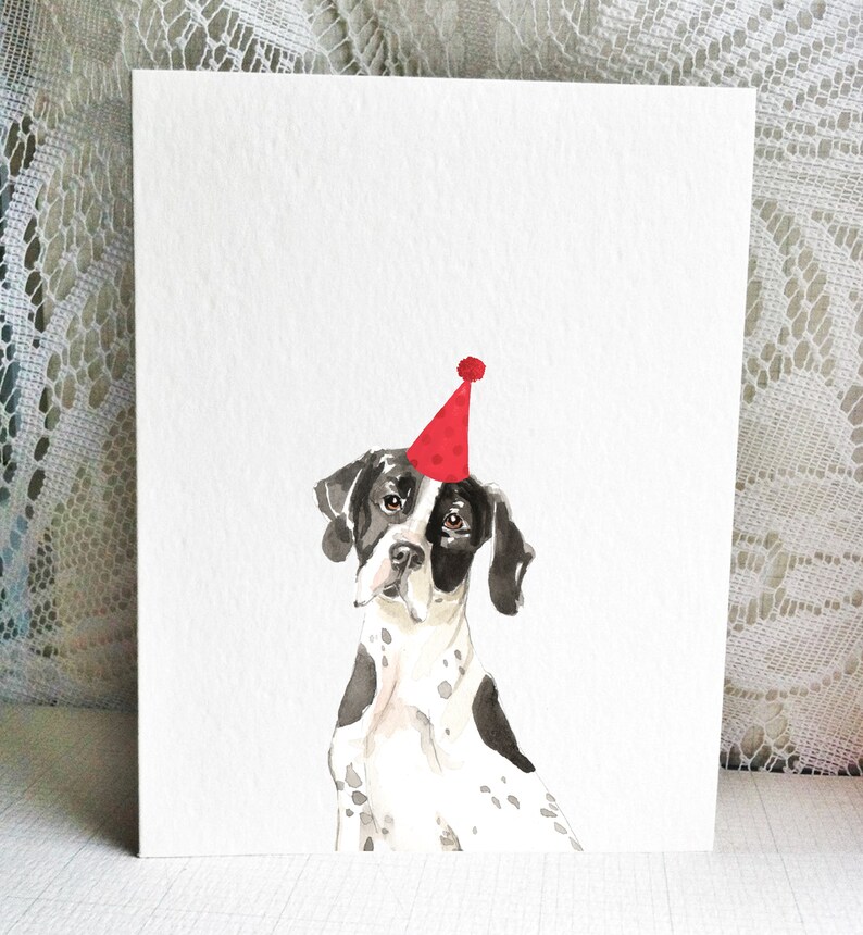 English Pointer Birthday Card Handmade Dog Greeting Card - Etsy