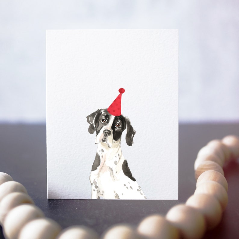English Pointer Birthday Card Handmade Dog Greeting Card - Etsy
