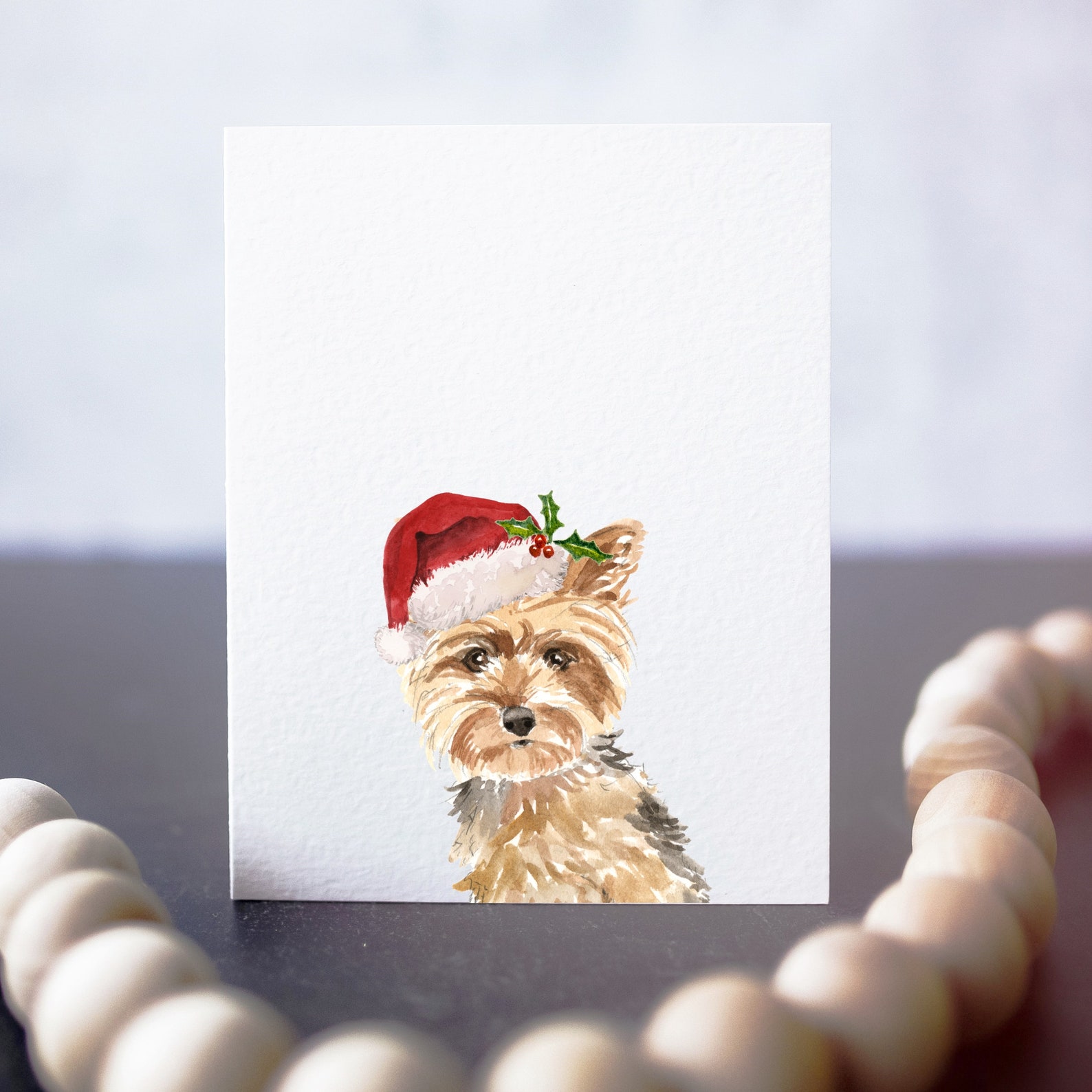 Yorkshire Terrier Christmas Card Yorkie Card Yorkie Holiday | Etsy