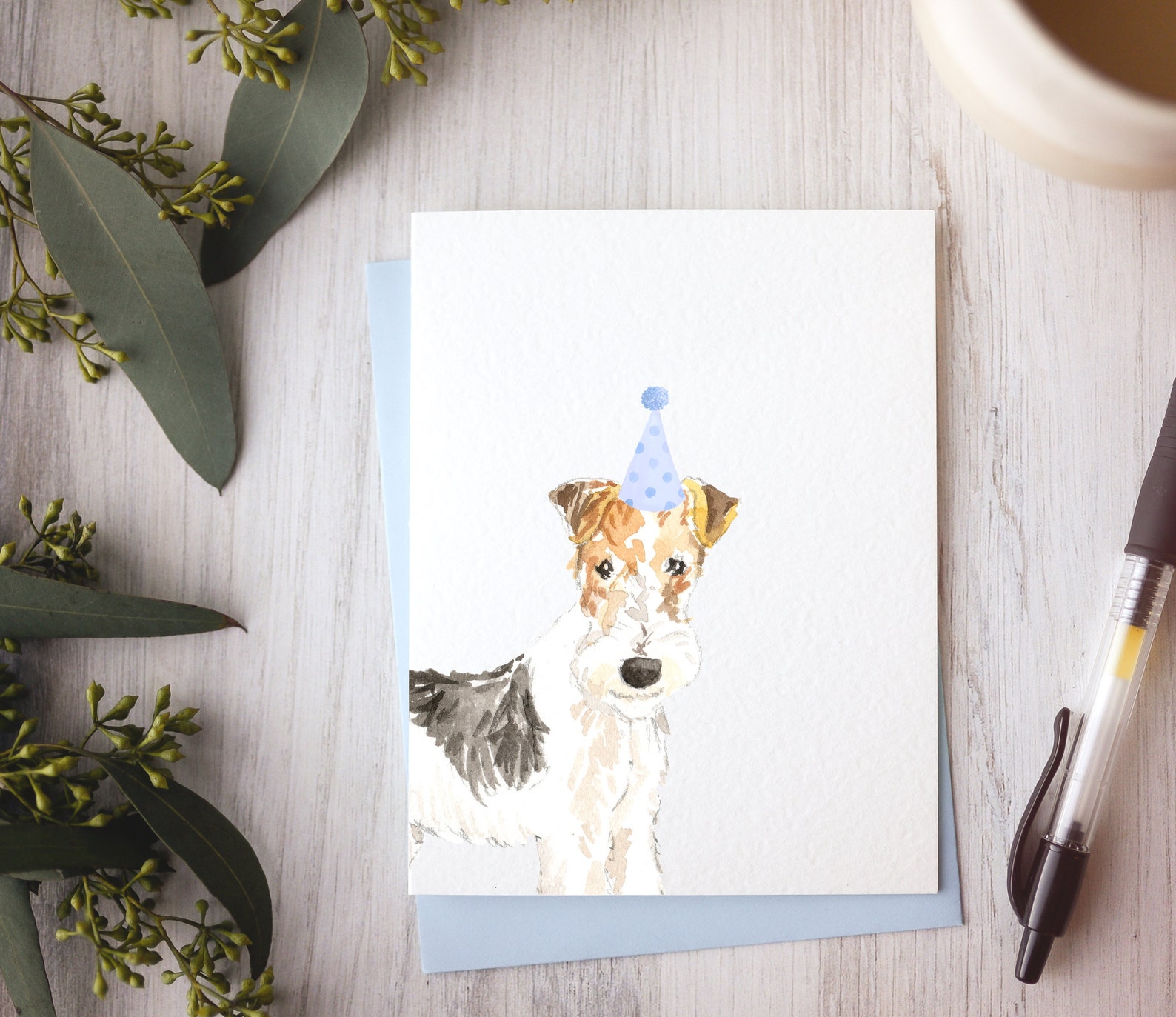 Fox Terrier Birthday Card Wire Haired Fox Terrier Dog Card - Etsy