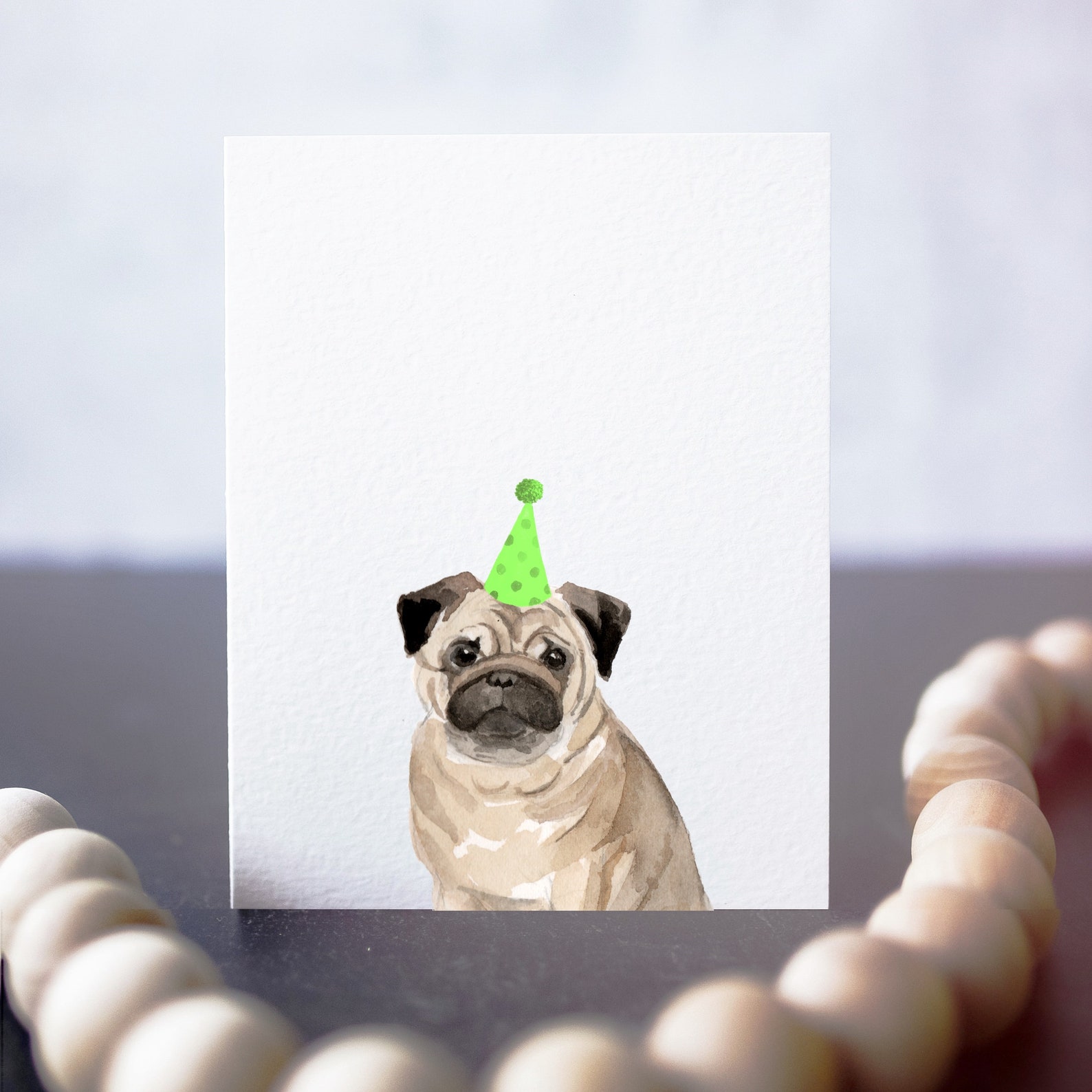 Pug Birthday Card Dog Greeting Card Pug Notecard - Etsy